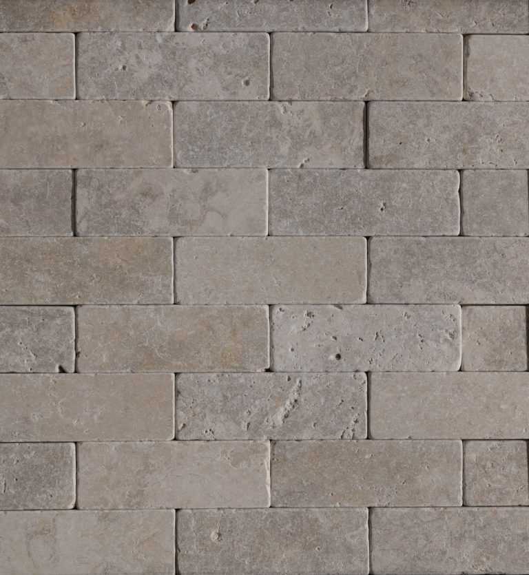 Jerusalem Gray Gold Tumbled Brick - Solstice Stone